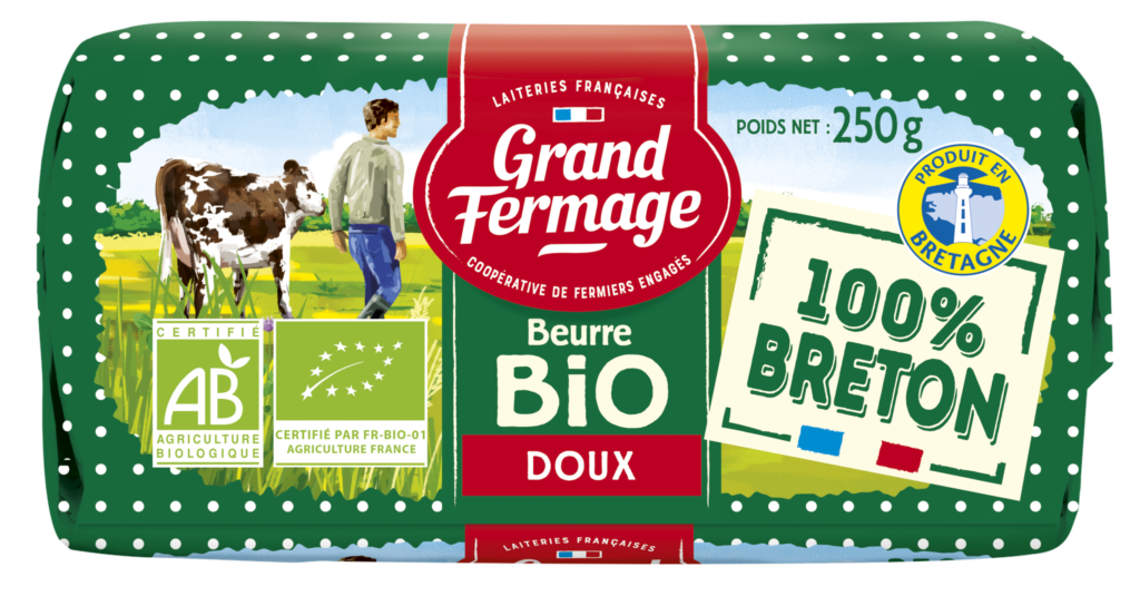 Beurre moulé BIO doux - Beurre biologique - Grand Fermage