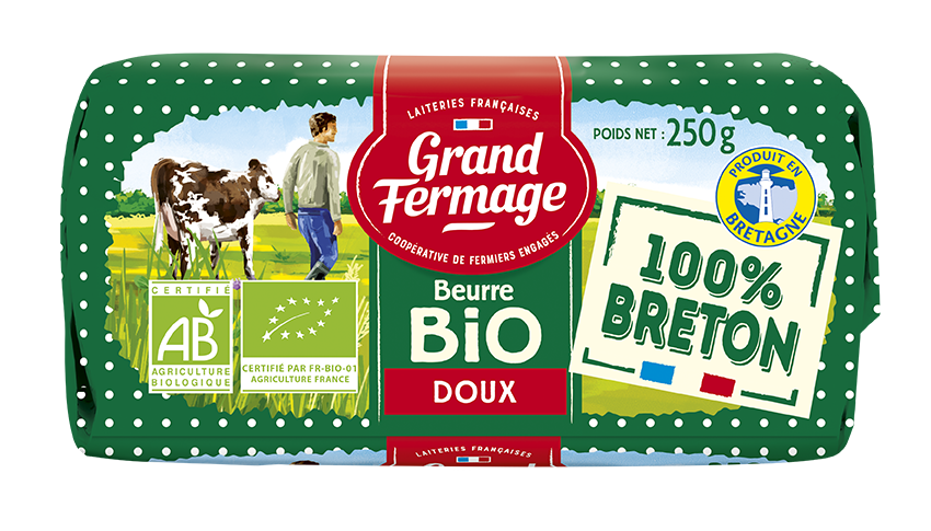 Unsalted Organic Moulded Butter - French Butter - Grand Fermage