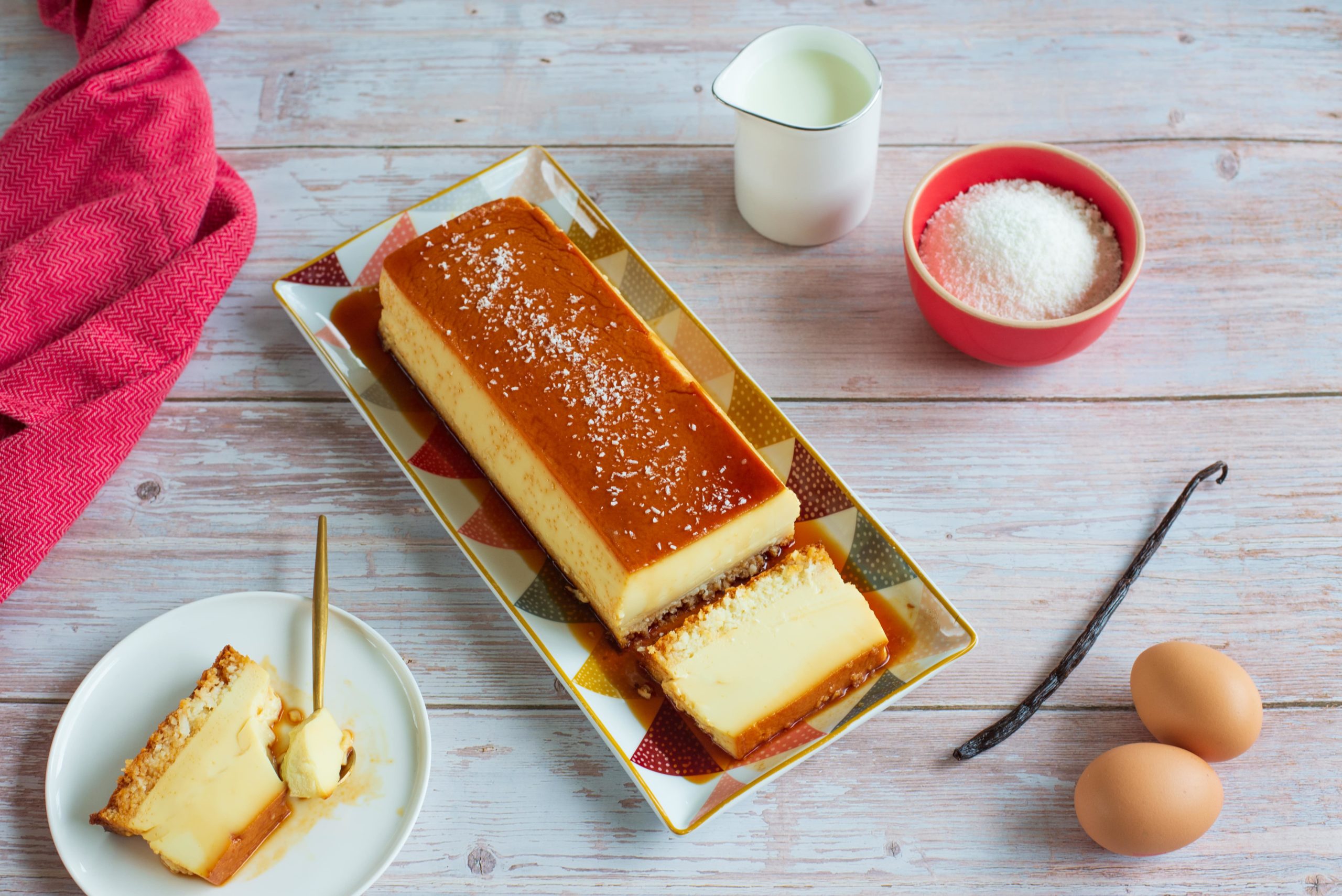 Flan coco antillais au caramel beurre salé - Recette - Grand Fermage